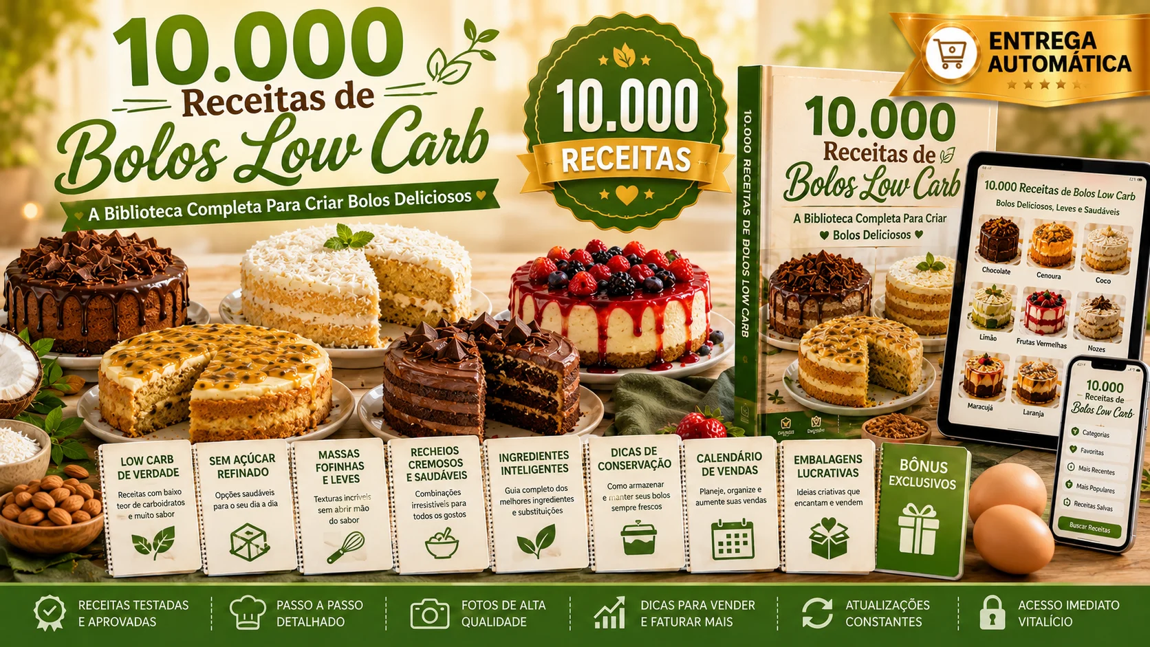 10.000 RECEITAS DE BOLOS LOW CARB - A Biblioteca Completa Para Criar ...