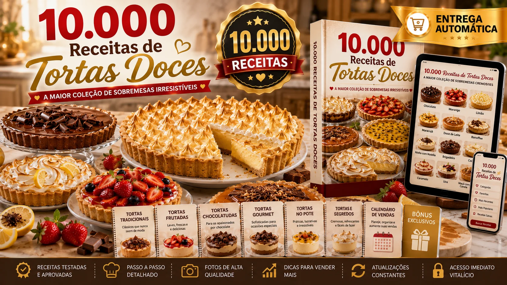 10.000 Receitas de Tortas Doces: A Maior Coleção de Sobremesas ...